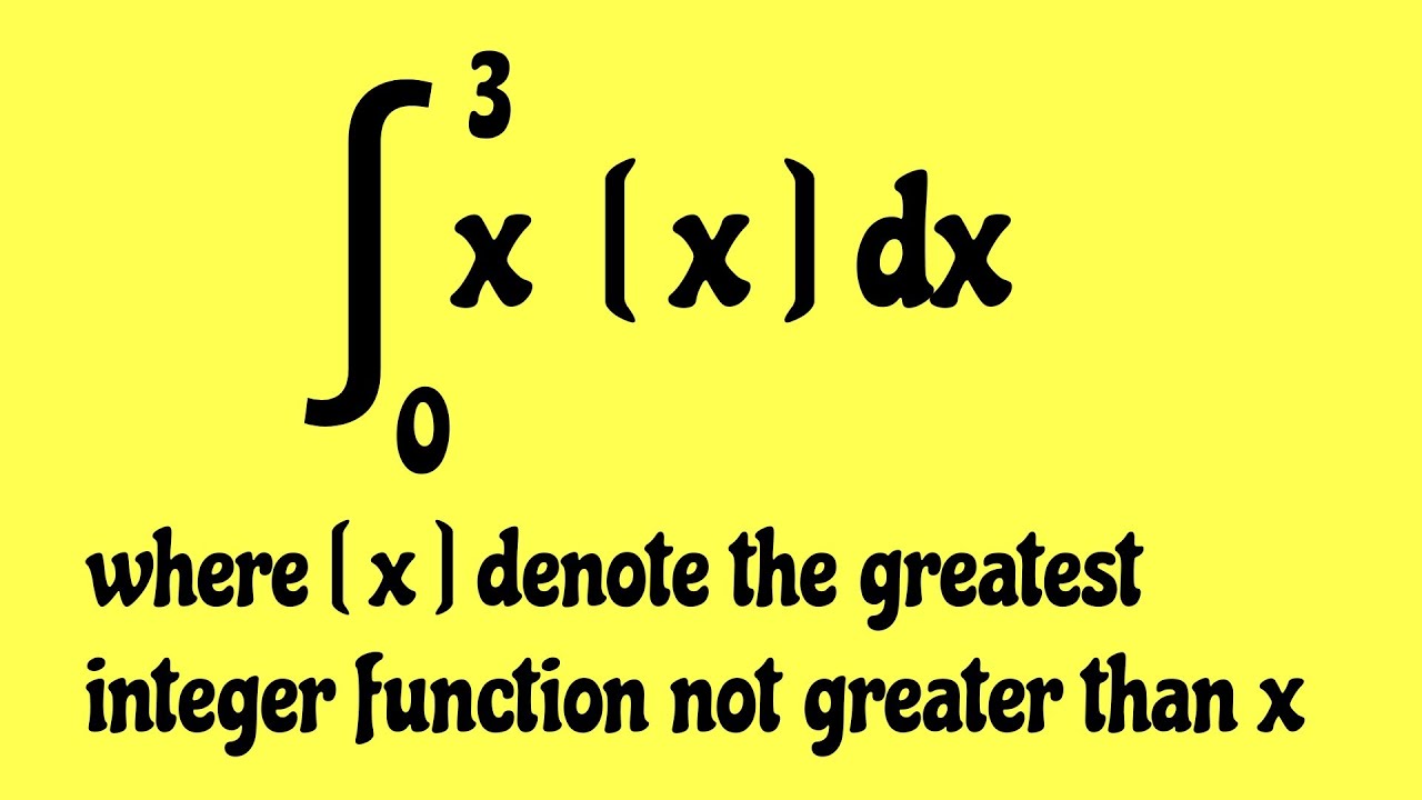 Integration of the greatest integer function @StudyPointPro - YouTube