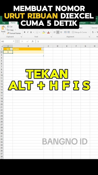 Tips Membuat Nomor Urut di Excel-belajar excel #tutorialexcel #tipsexcel #belajarexcel - YouTube
