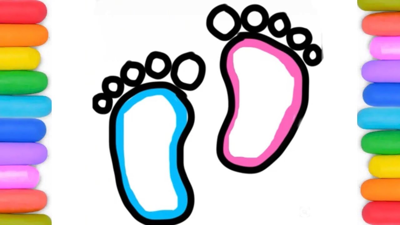 How to draw a kid 👧🏻 Foot 🦶🏻 Step|| Easy drawing fir kids and toddlers ...