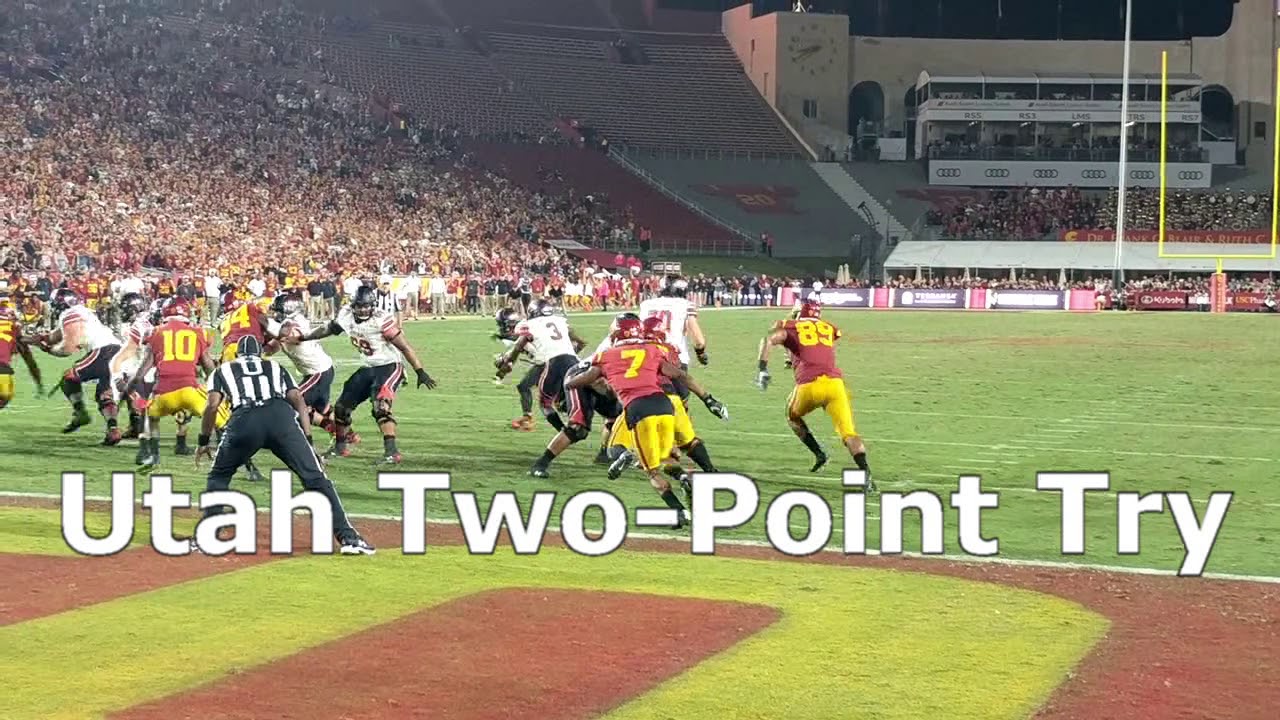 USC stops Utah two-point conversion try - YouTube