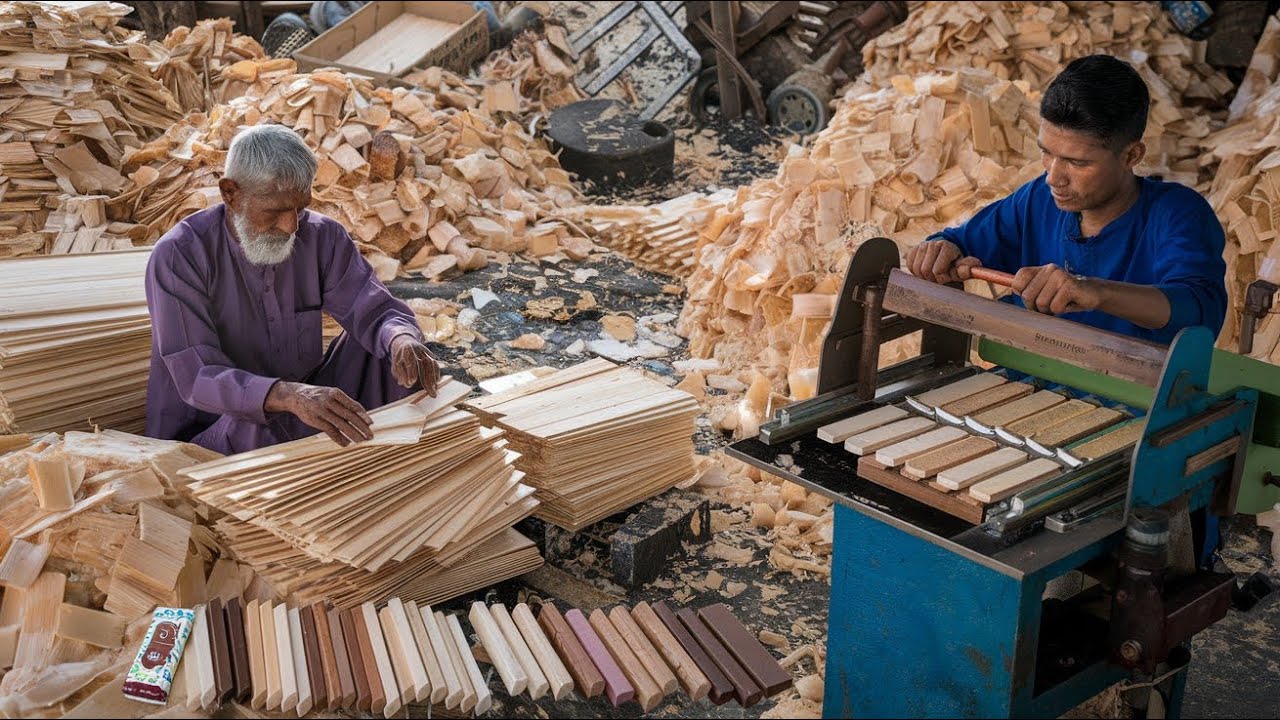 The Amazing Mass Production of Millions Wooden Sticks in a Factory ...