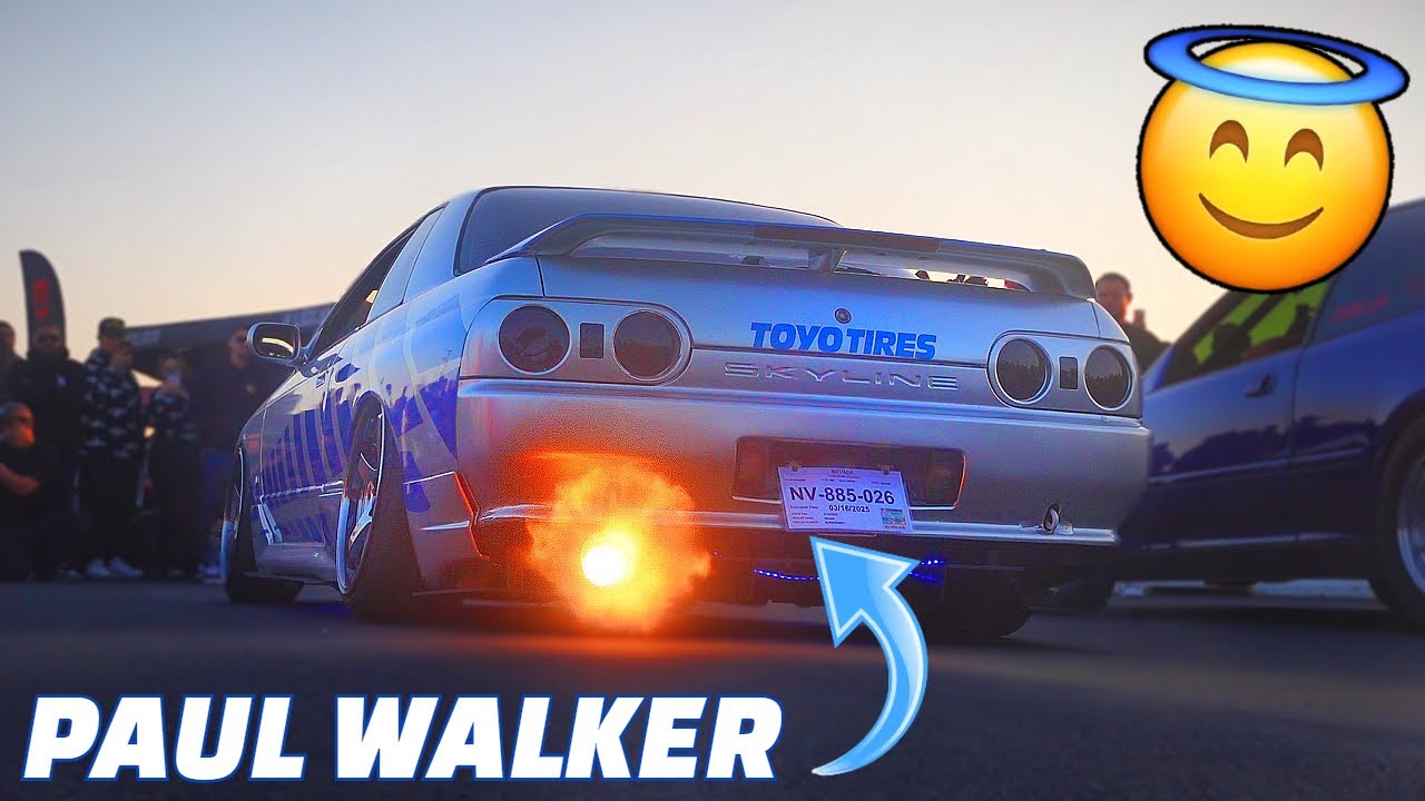 Paul Walker R32 GTR Takes OVER Car Show! 2-Step l Flame Show - YouTube
