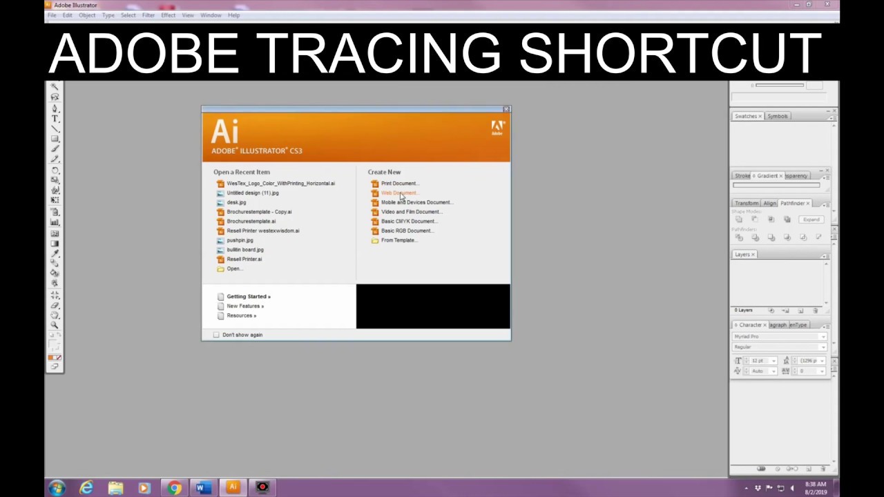 Adobe Illustrator CS3 Tracing Shortcut Tutorial Wes Tex Printing YouTube Adobe Illustrator CS3 Tracing Shortcut Tutorial Wes Tex Printing YouTube