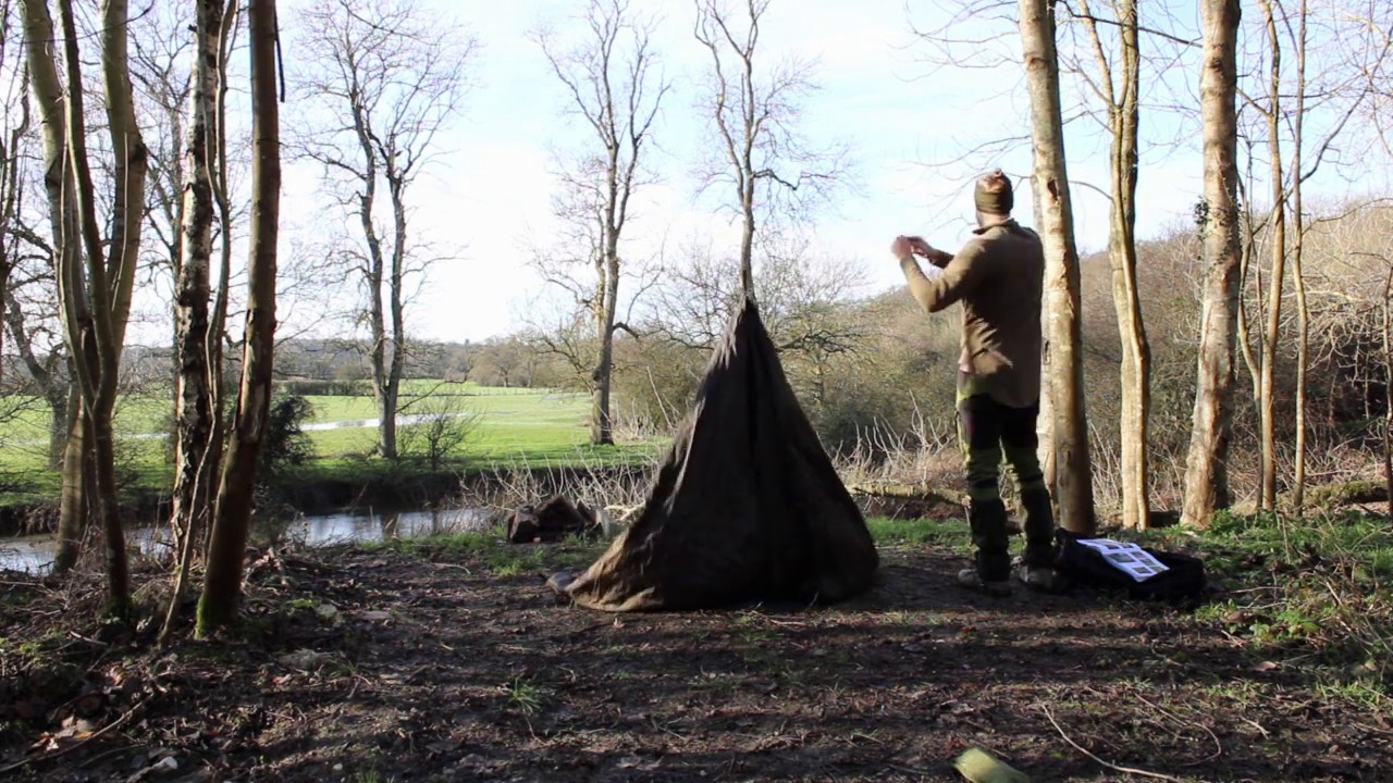 How to set up a tarp - Learning from Ray Mears.....kind of - YouTube