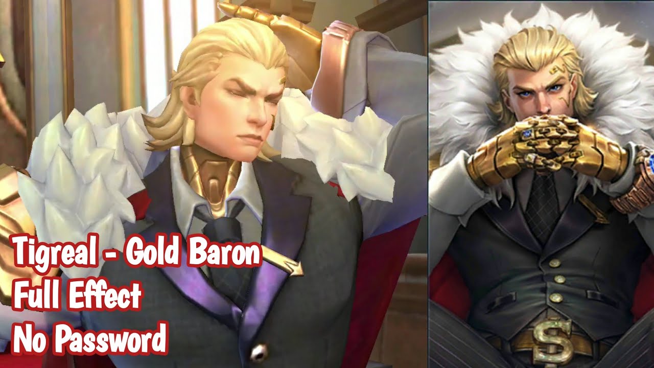 Script Skin Special Tigreal Gold Baron | Full Effect | No Password ...