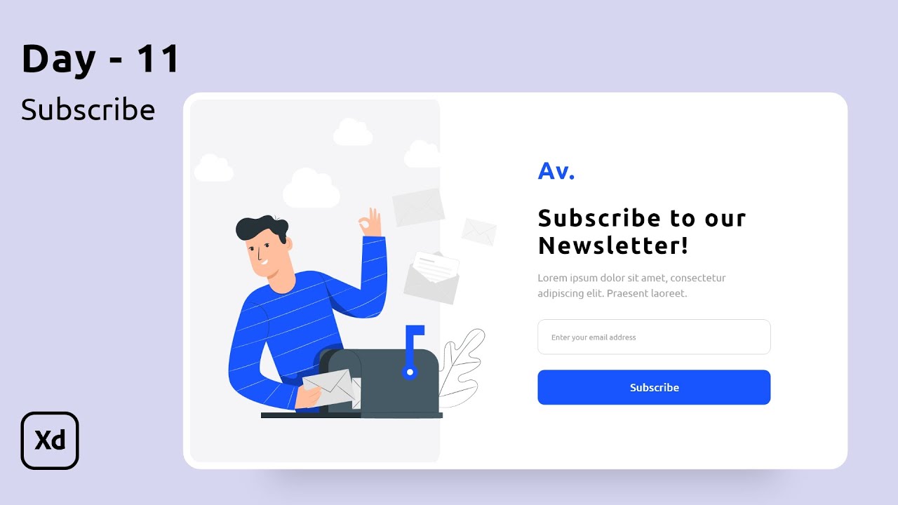 Subscribe Page Design in Adobe XD | Daily UI Design Challenge | Day ...