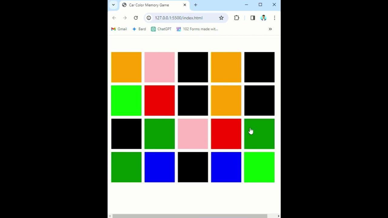 Card color flipping game using html,css javascript #codinglife #creativecodeart - YouTube