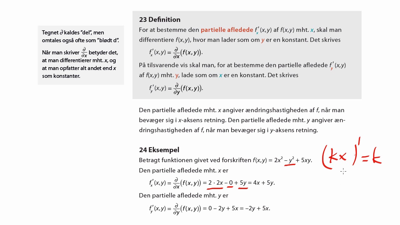 Eks. 24: Partielle afledede - YouTube