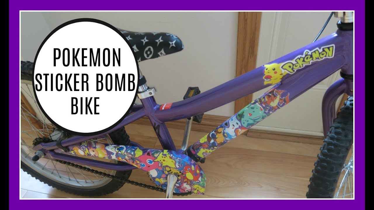 Pokemon Sticker Bomb DIY Bike - YouTube