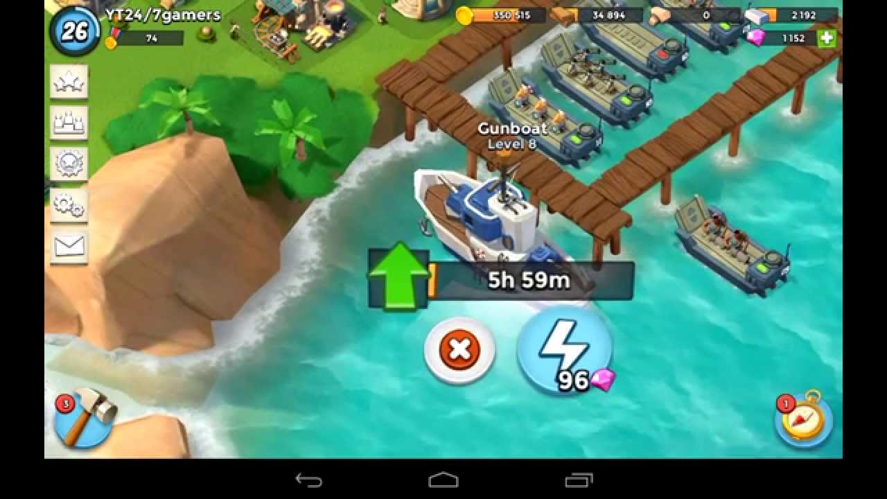 Boom Beach Upgrading Level 8 Gun Boat! - YouTube
