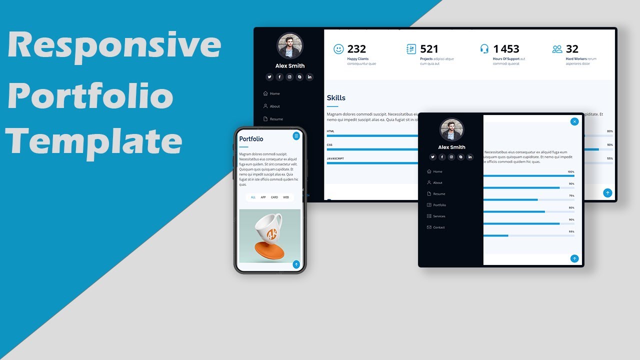 Responsive Portfolio Template Using HTML, CSS, Js and Bootstrap + Code ...