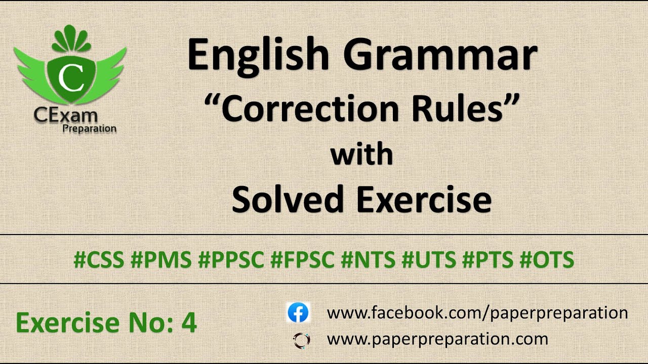 English Grammar "Correction Rules" with Exercise | To the Point by ...