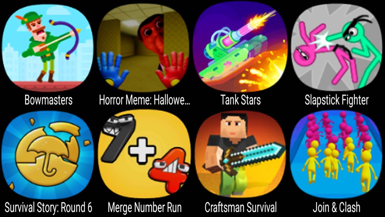 Bowmasters, Tank Stars, Slapstick Fighter, Survival Story Round 6 ...