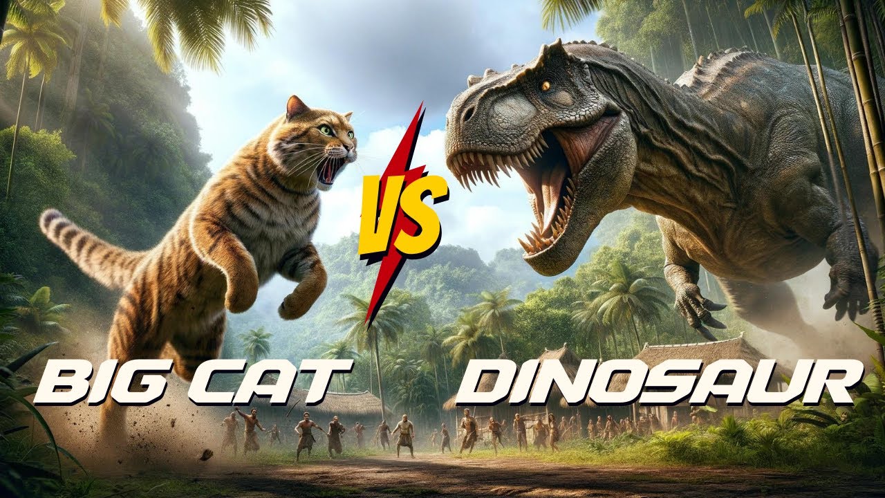 Cat vs Dinosaur 😱 Ai Meow Stories #cat #cute #cutecat #catstory - YouTube