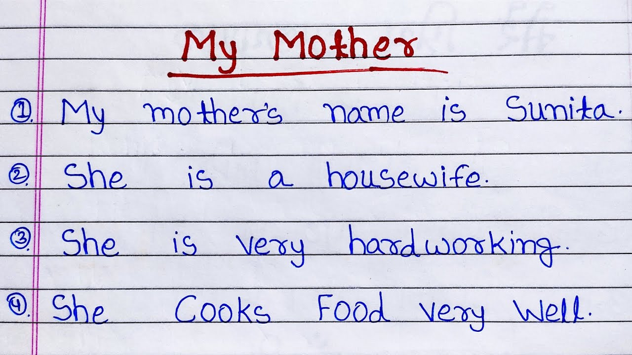 10 Lines On My Mother Essay in English | Essay on my mother | My mother ...