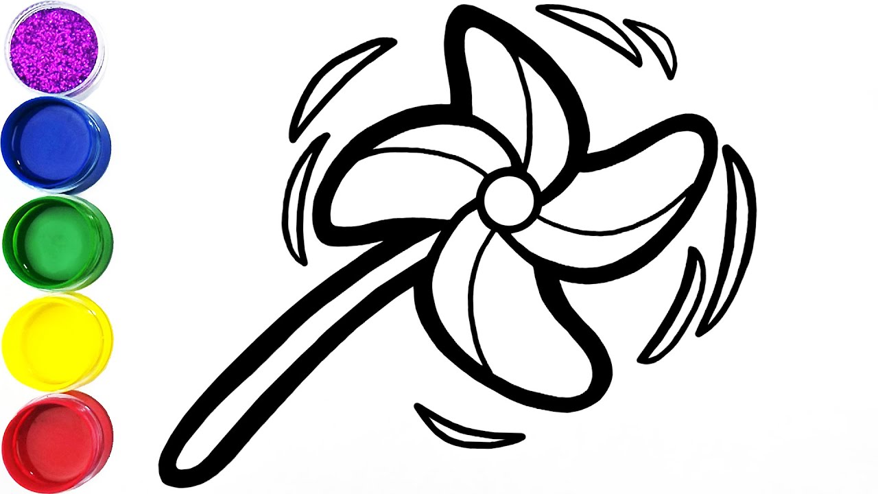 Glitter Pinwheel Coloring and Painting Art - YouTube