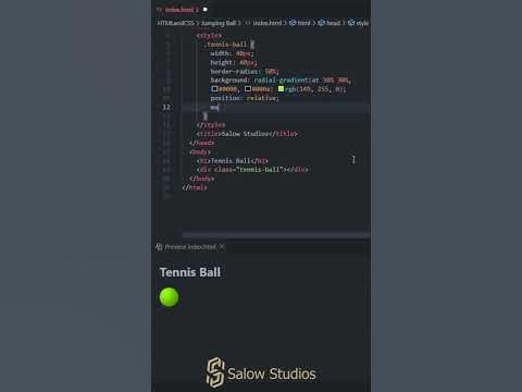 Tennis ball Animation HTML and CSS tutorial for beginners 2022 #shorts ...