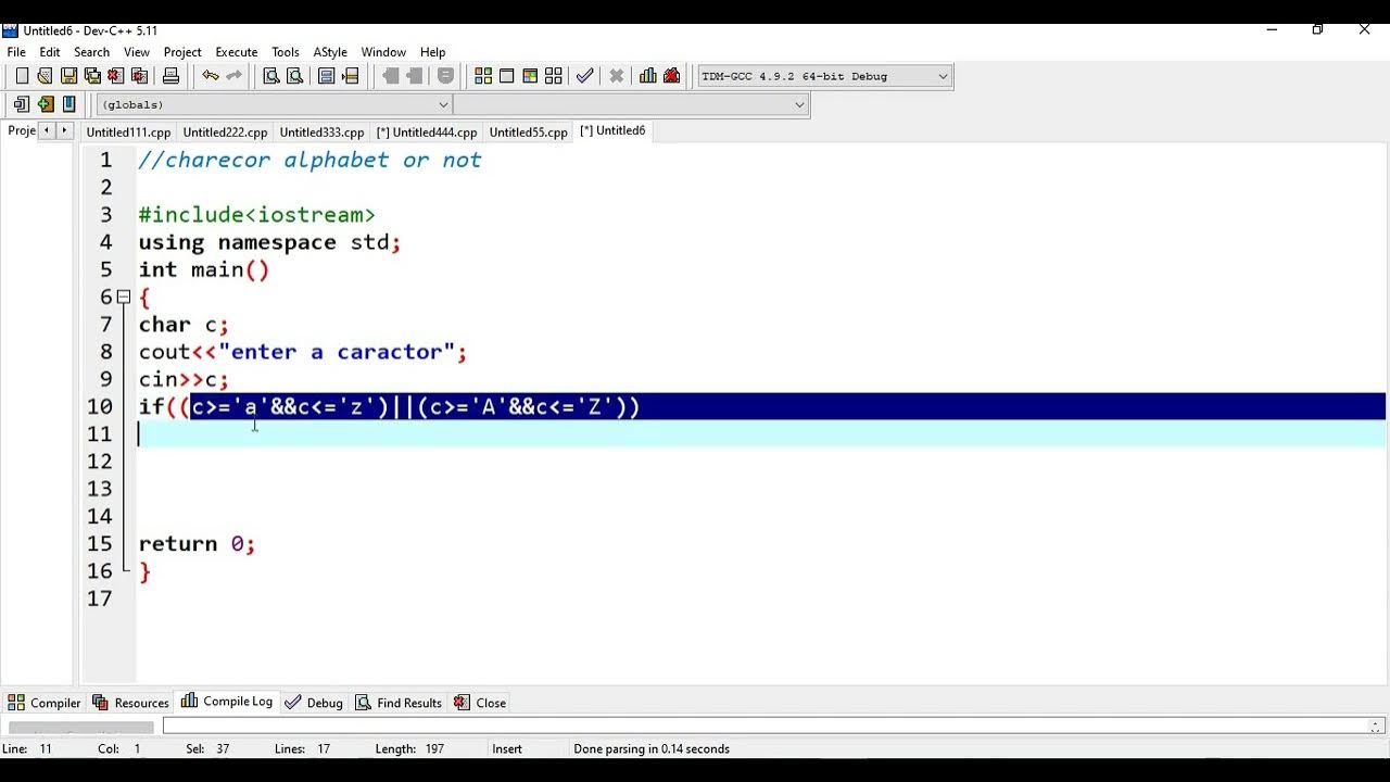c++ program to check whether a character is alphabet or not #6 - YouTube