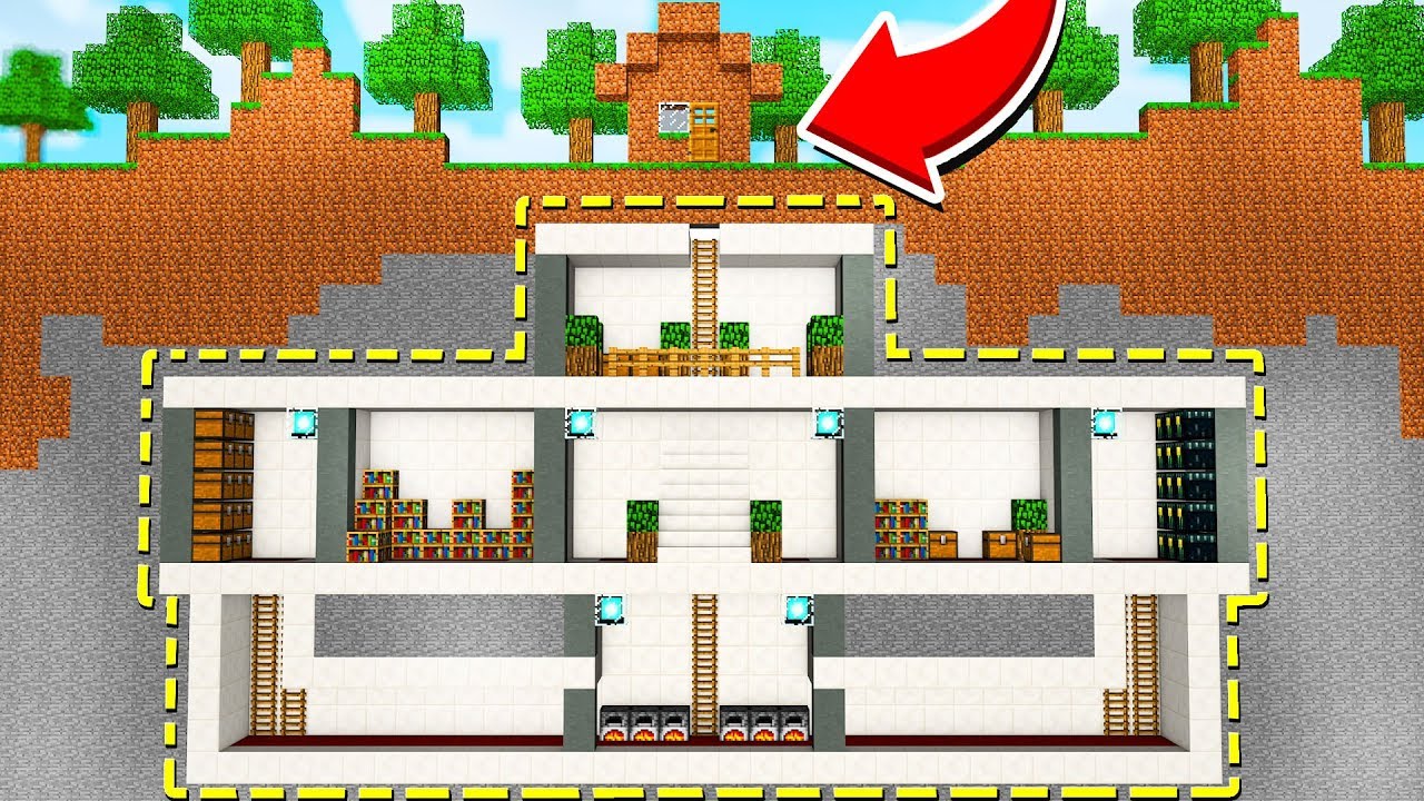 ¡COMO CONSTRUIR LA MEJOR CASA SECRETA BAJO TIERRA EN MINECRAFT! 😱 - YouTube