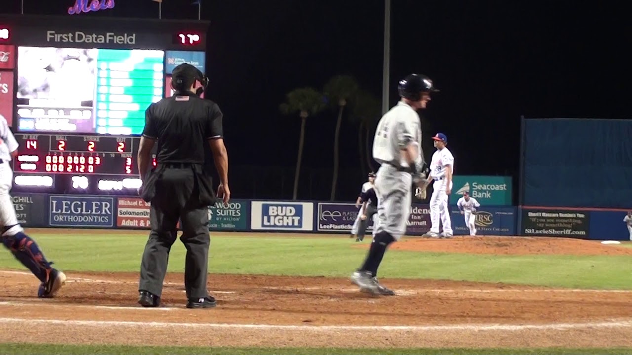 Andrew Mitchell strikeout on 76 MPH breaker For St. Lucie Mets - YouTube