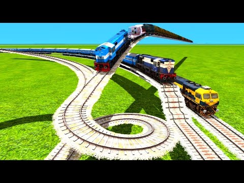 MOST IMPOSSIBLE ROTATING RAILWAY TRACKS VS HIGHEST SPEED TRAINS|🔺 Train ...