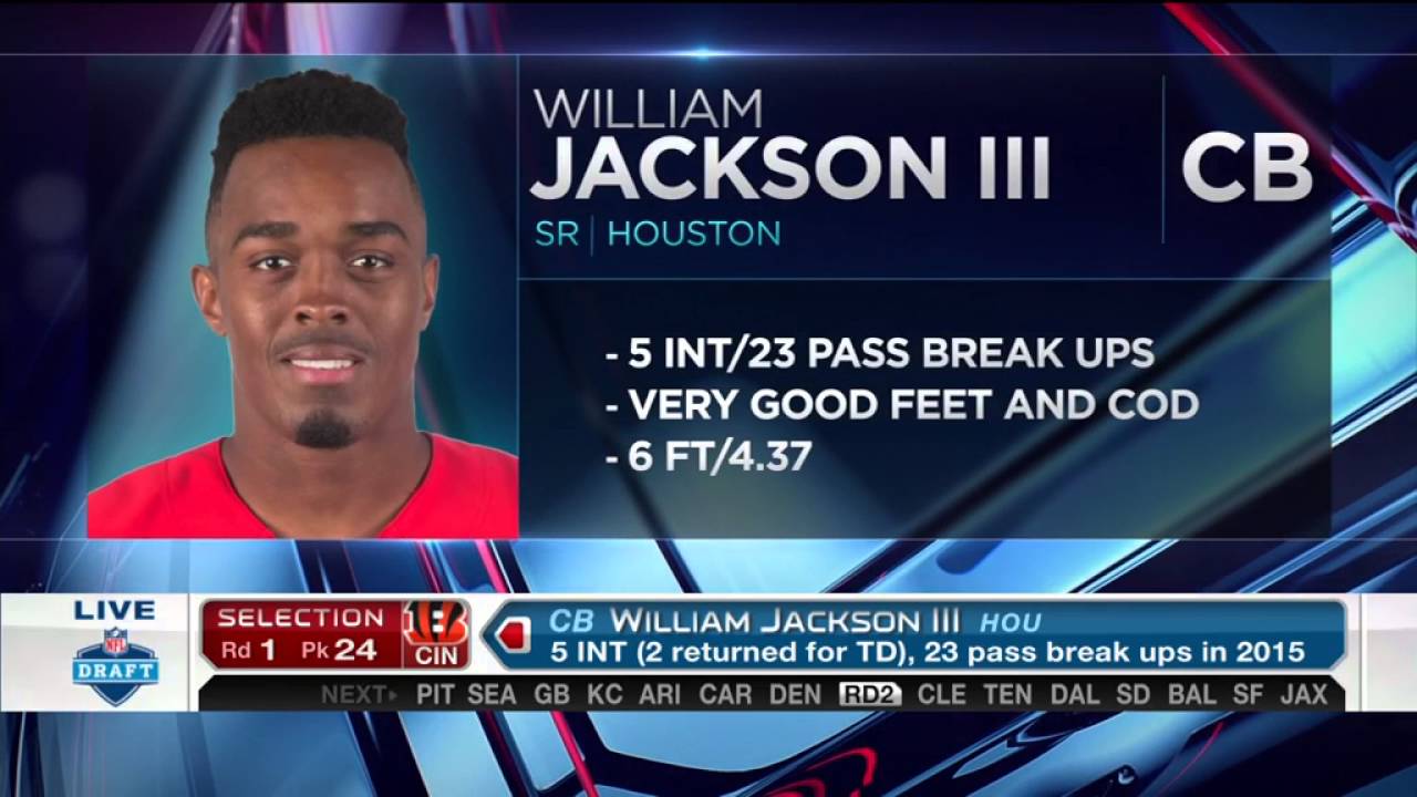 2016 NFL Draft Rd 1 Pk 24 | Cincinnati Bengals Select CB William ...