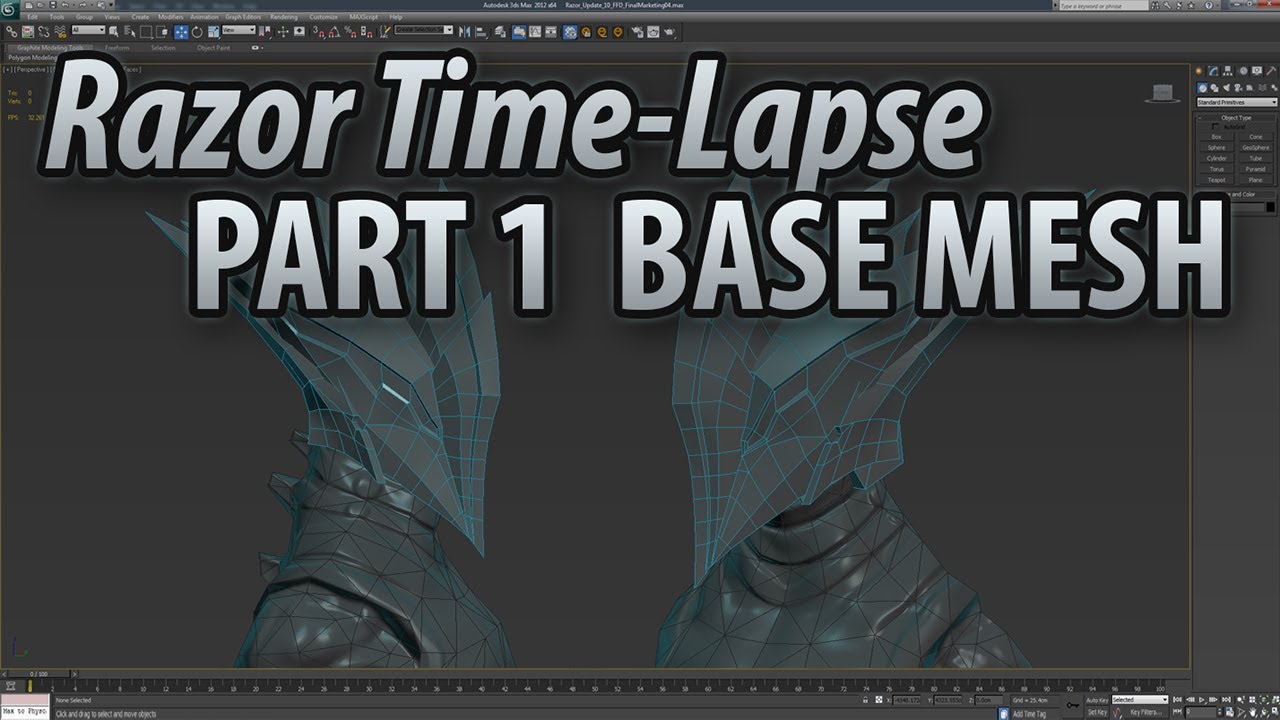Razor Helm Time-lapse Part 1 Base Mesh - YouTube