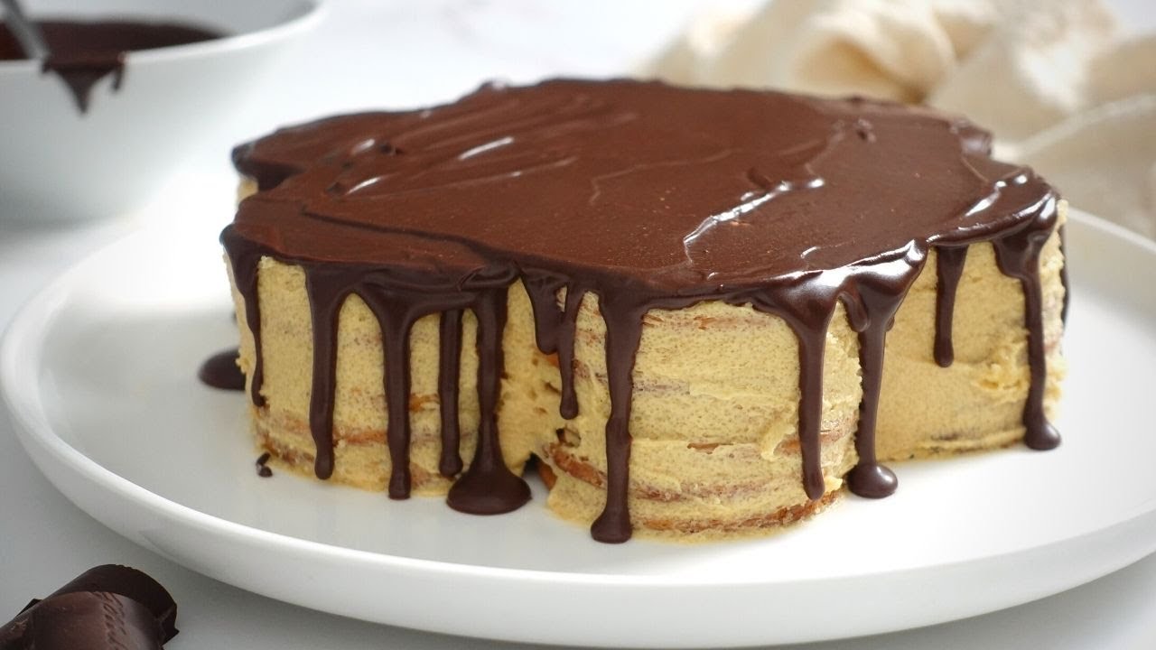 Bolo de Bolacha com Topping de Chocolate - YouTube