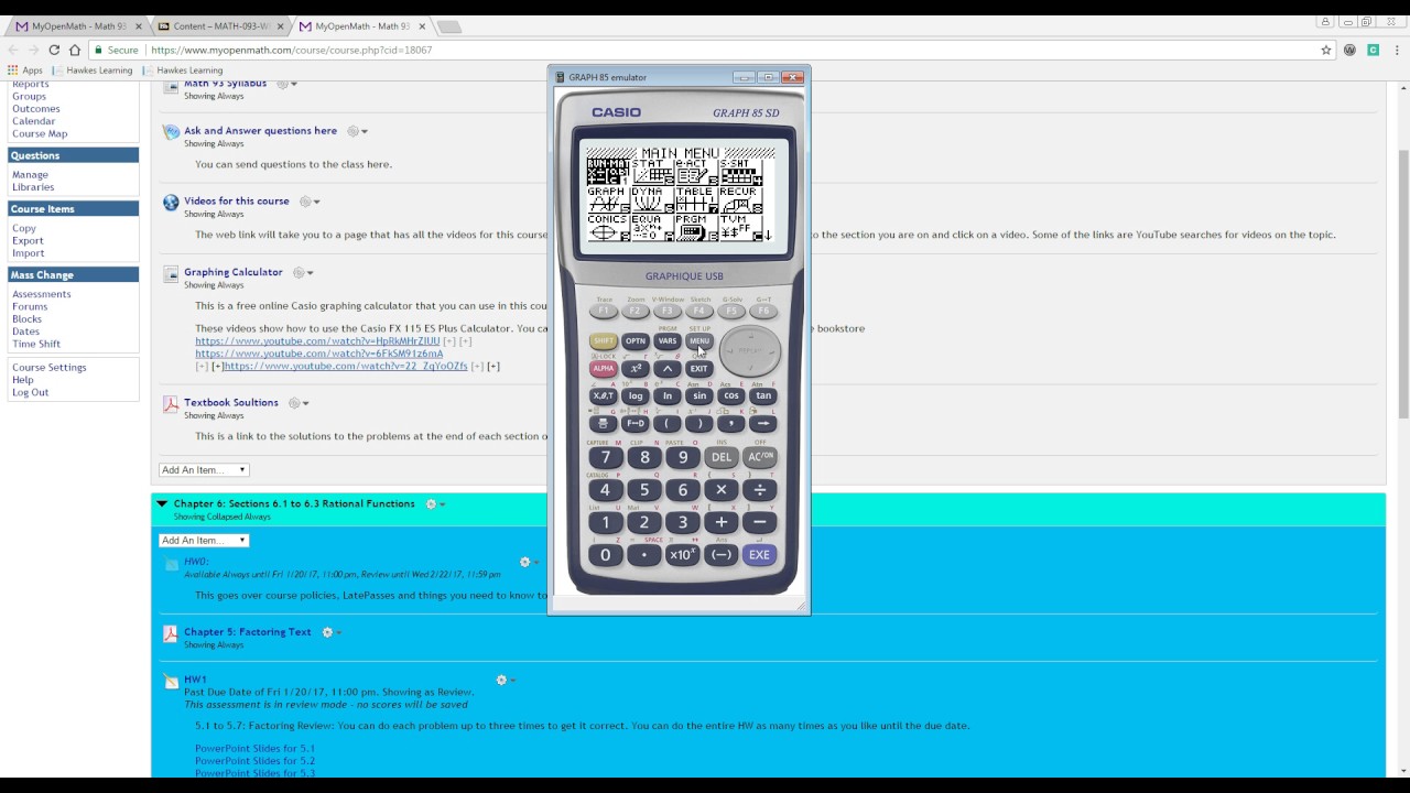 Math 93 site video using My Open math - YouTube