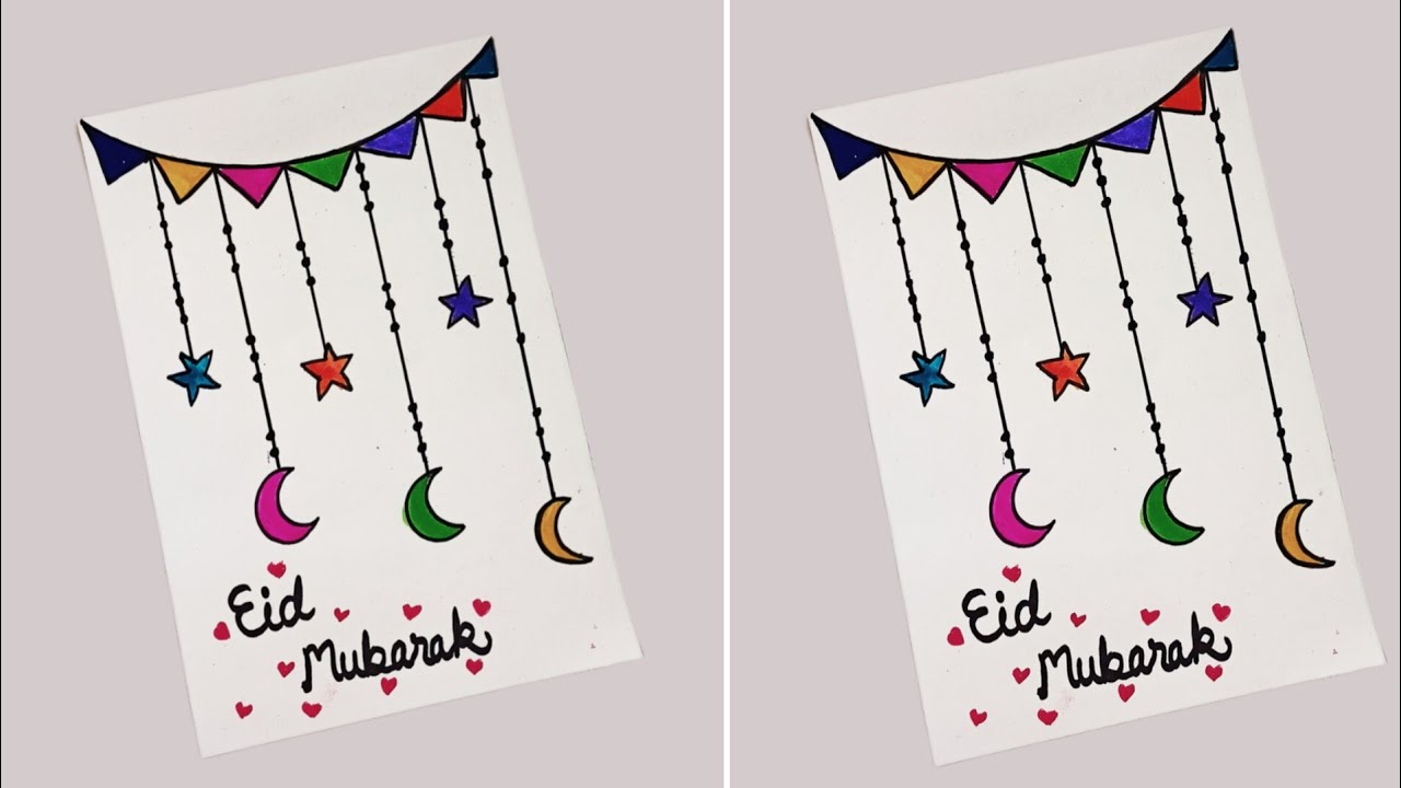 Easy & Beautiful White paper Eid Mubarak Card| Eid Mubarak Greeting ...