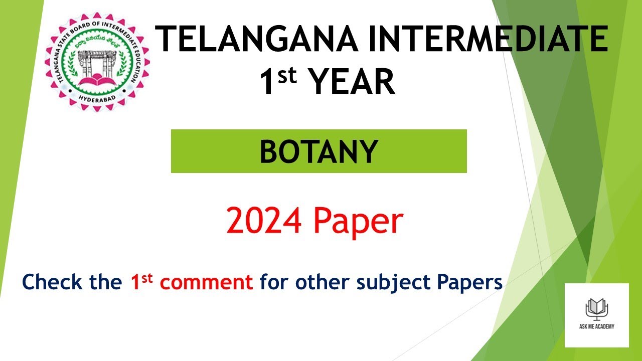 TS Inter 1st Year Botany 2024 March previous Question Papers IPE ...