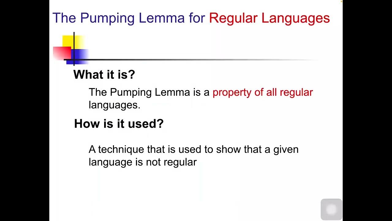 Pumping lemma for Regular language-Proofs - YouTube