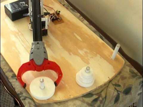$50 Robot Arm Solves Tower of Hanoi - YouTube