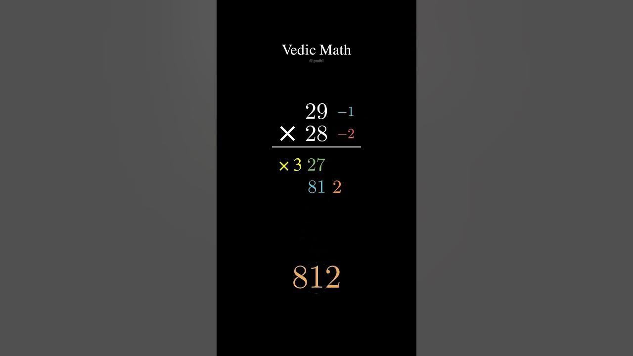Math Tricks | Multiplication 29 x 28 #mentalmath #quickmath #vedicmath ...