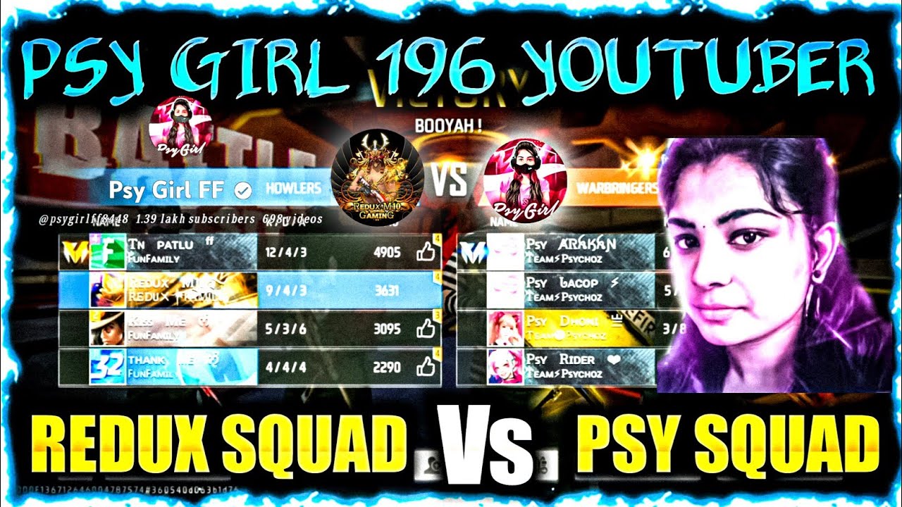 Psy Squad Vs Redux Squad đĨ Psy Girl 196 1 39lakh Subscribers đĩ Op Squad
