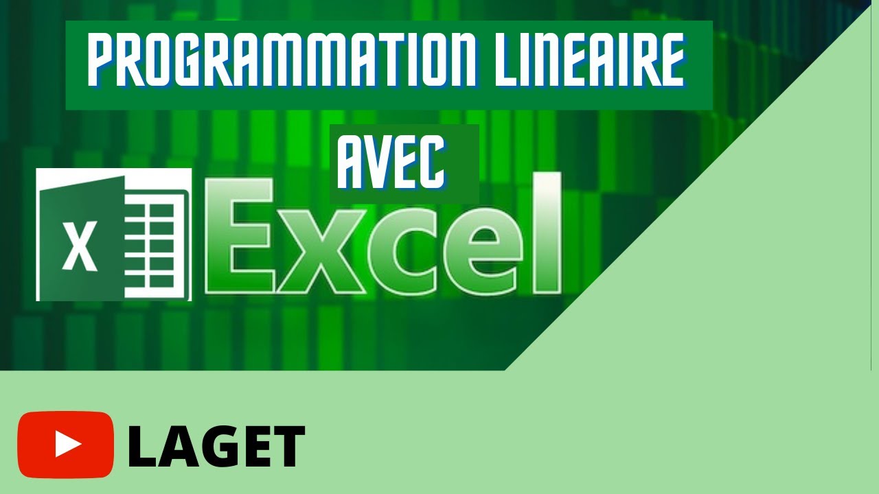COMMENT RESOUDRE UN PROBLEME DE PROGRAMMATION LINEAIRE AVEC MS EXCEL ...