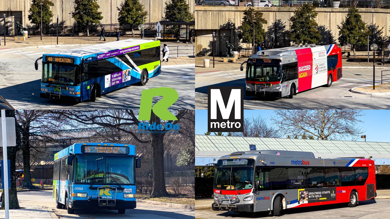 Montgomery County Transit Ride-On And WMATA Metrobus Compilation in ...