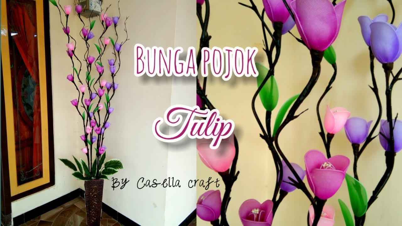 BUNGA POJOK TULIP || BUNGA STOKING TULIP || NYLON STOCKING FLOWER ...