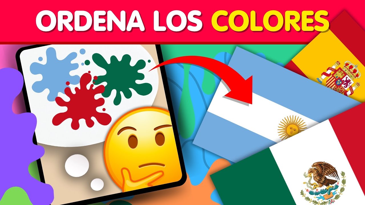 ORDENA el COLOR de las BANDERAS 🌈🚩| 50 Países | #trivial #adivina # ...