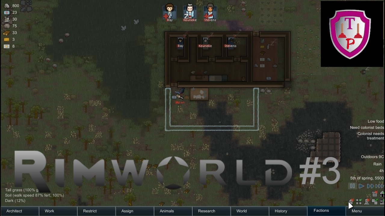 Plumbstein Plays Rimworld #3 LMG Rain - YouTube