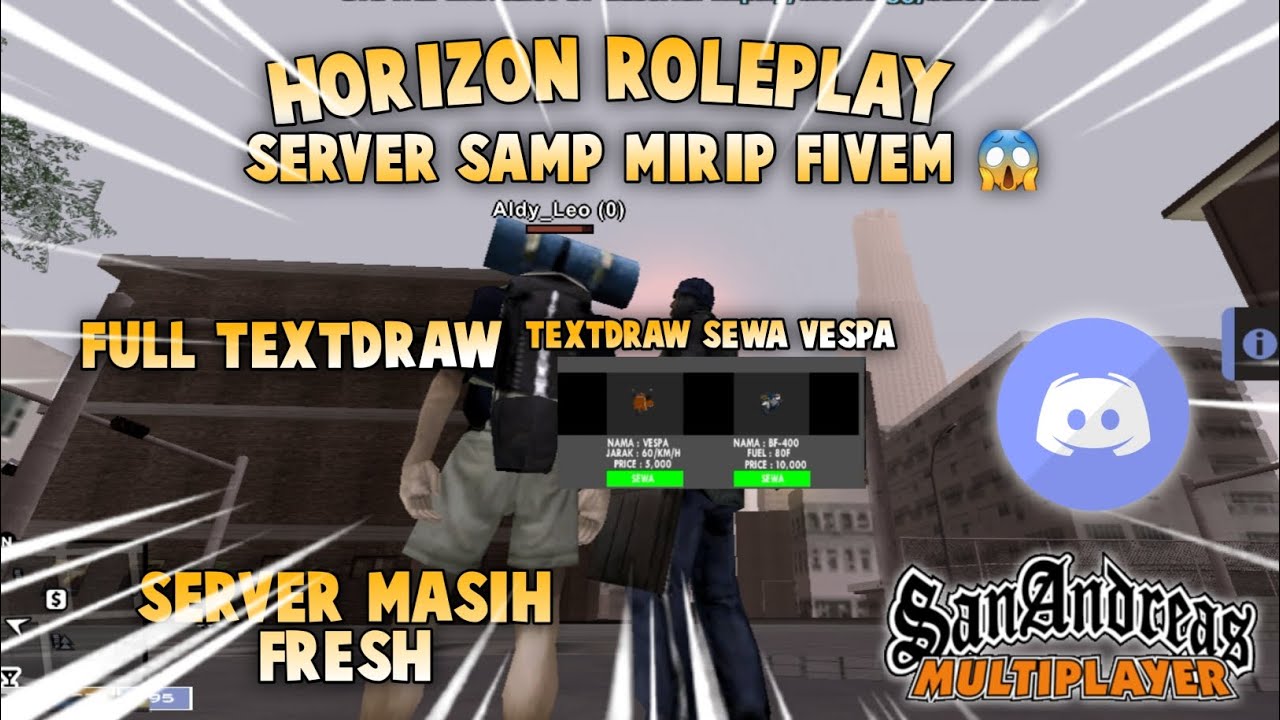 SERVER GTA SAMP YANG PAKAI DISCORD & FITURNYA BANYAK!! HORIZON ROLEPLAY ...