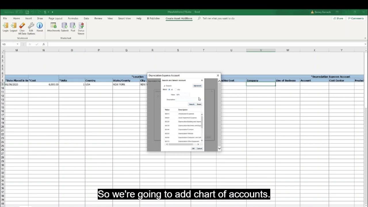 6.Adding Multiple Assets using a Spreadsheet | Creating Asset Additions ...