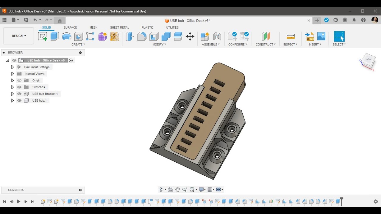 Steps taking to 3D print USB Hub mounting bracket. - YouTube