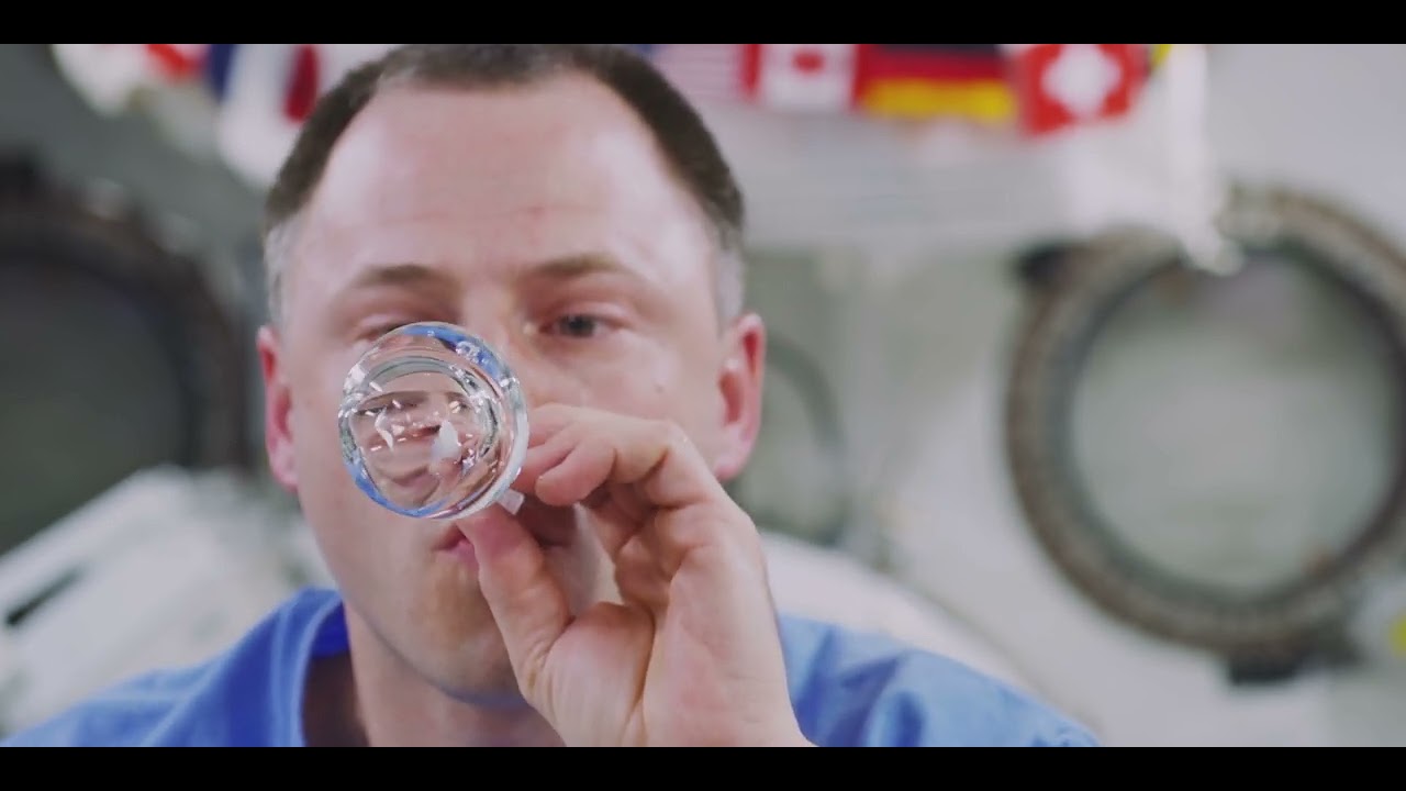 8K Ultra HD | Moving Water in Space | Water in Space | Space Water ...