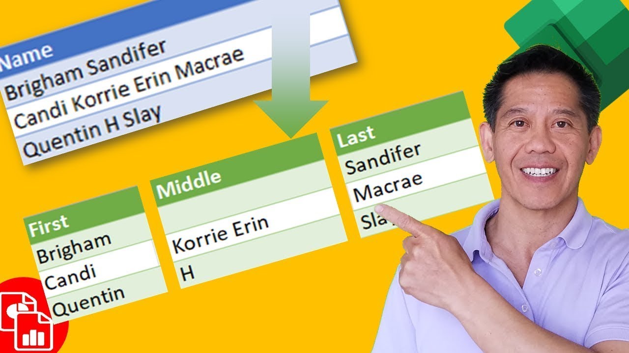 Extract First, Last & Middle Name Excel Power Query - YouTube