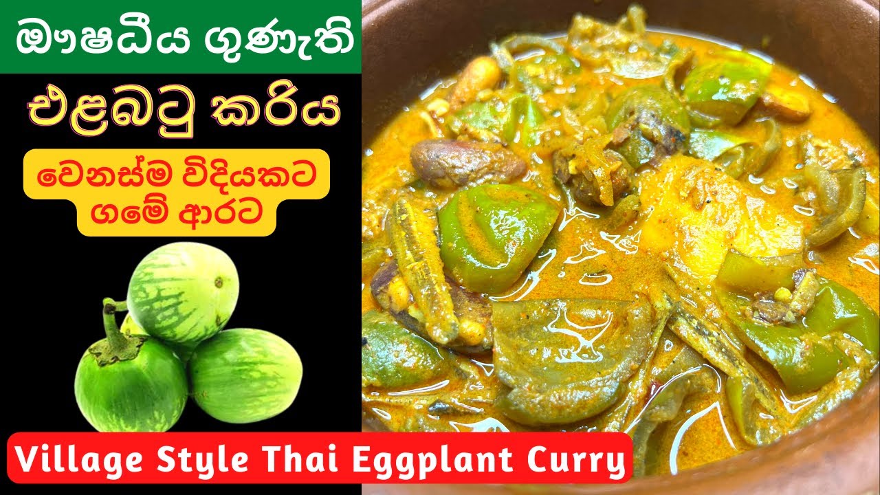 ගමේ රසට හදන සුපිරි එලබටු කරිය | Elabatu Curry | Thai Eggplant Curry ...
