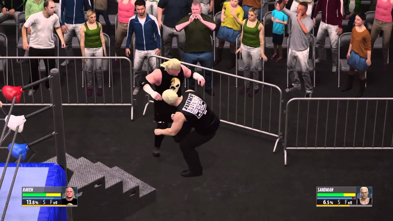Raven vs Sandman ECW Arena WWE 2K16 PS4 HD Gameplay - YouTube