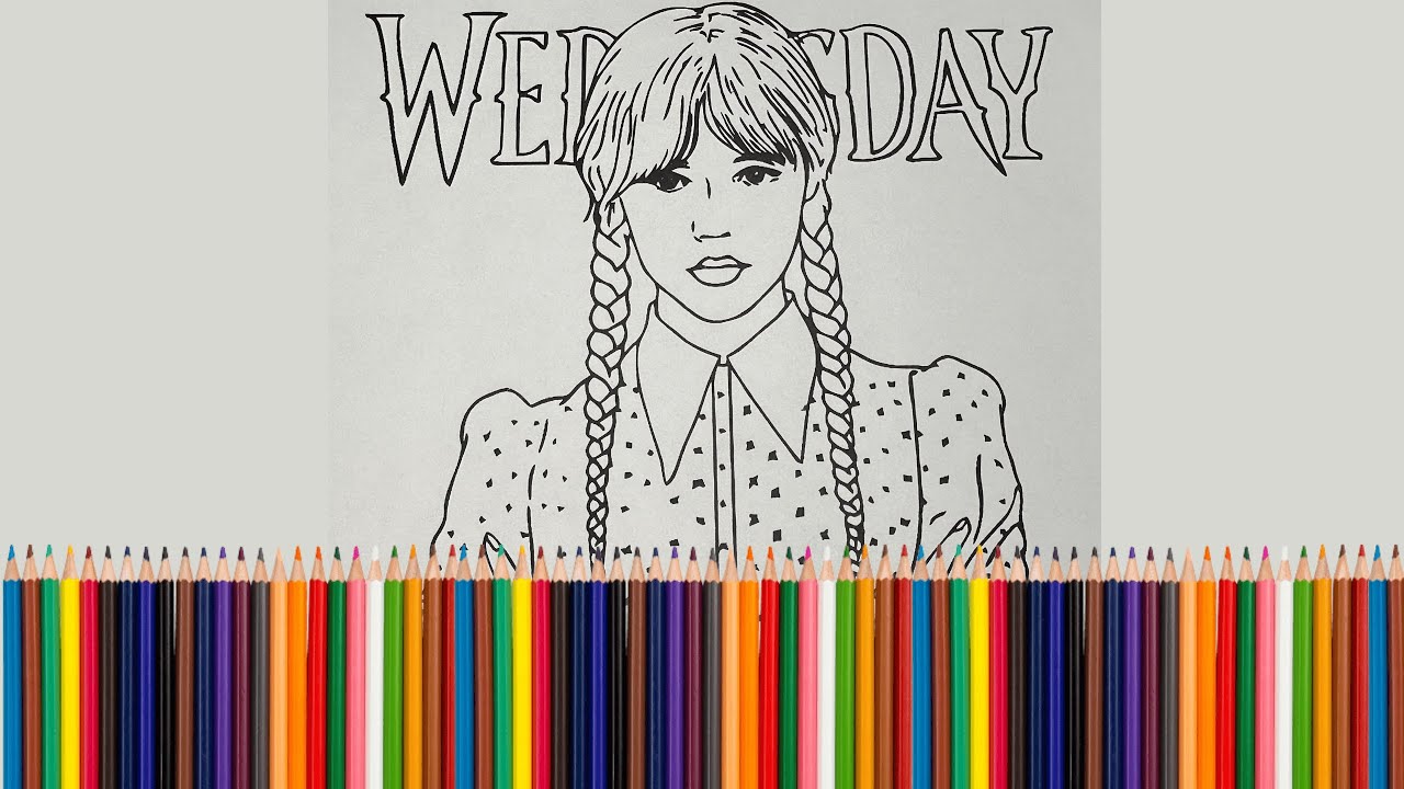 Wednesday Addams | Coloring Wednesday Addams from Netflix - YouTube