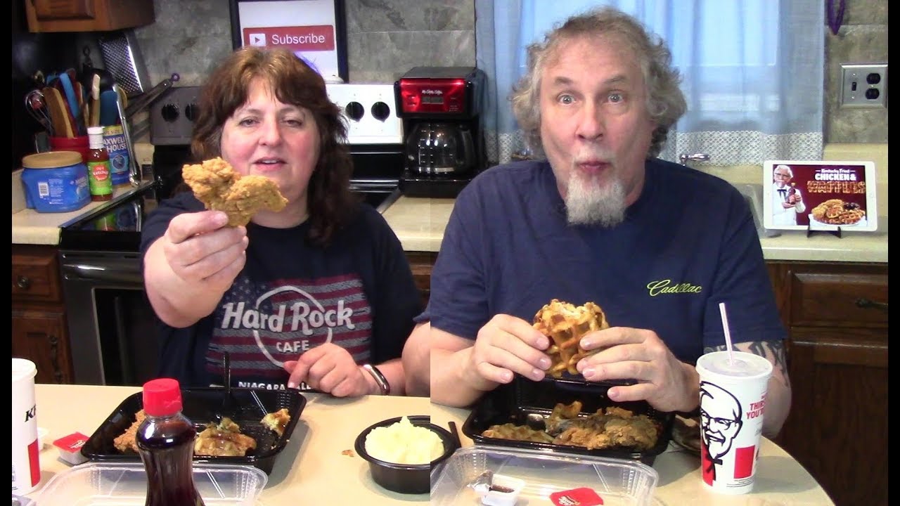 Eating KFC Chicken and Waffles - YouTube