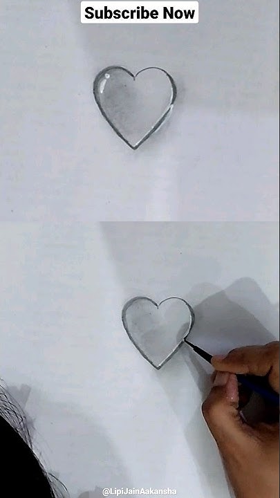 3D Heart Water Drop Drawing Pencil Sketch #shorts #3dheart #waterdrop # ...